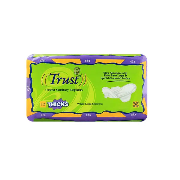 Trust Sanitary Napkins 10 Thicks Wings Long – Greenvalley Lahore